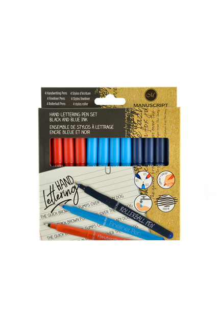 Manuscript Hand Lettering Set 12 Mixed Pens